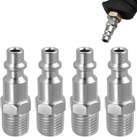 4 PCS 1/4" Compressed Air Quick Connector, American Threaded Compressor ...