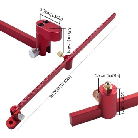 Carpenter Compass, 360° Scribing Gauge, Aluminum Alloy Marking Tool 11. ...