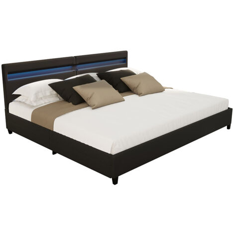 Home Deluxe - Cama LED con cajones NUBE - 200 x 200 cm Color: negro ...