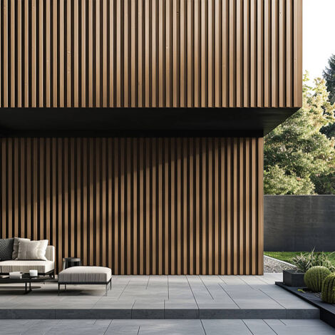Home Deluxe - Revestimiento de fachada de WPC DUVAR color: teca, tamaño ...