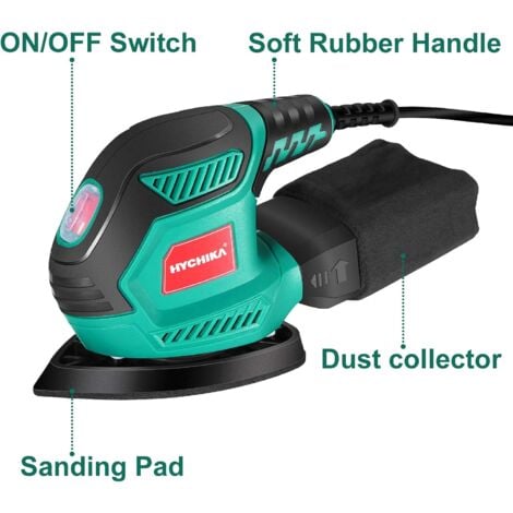 Mouse sander with dust collection store