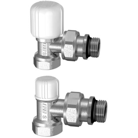 Valvola e detentore per radiatori attacco squadro per tubi in ferro 3/8 ...