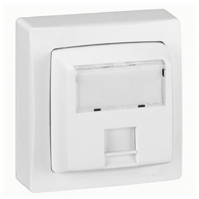 Prise reseau RJ45 en saillie blanche complete categorie 6 UTP 8 ...