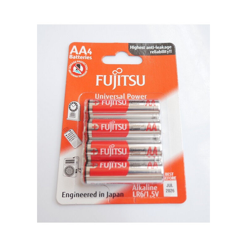 Blister de 4 piles alcaline LR06 AA 1.5V (Date 07-2026)