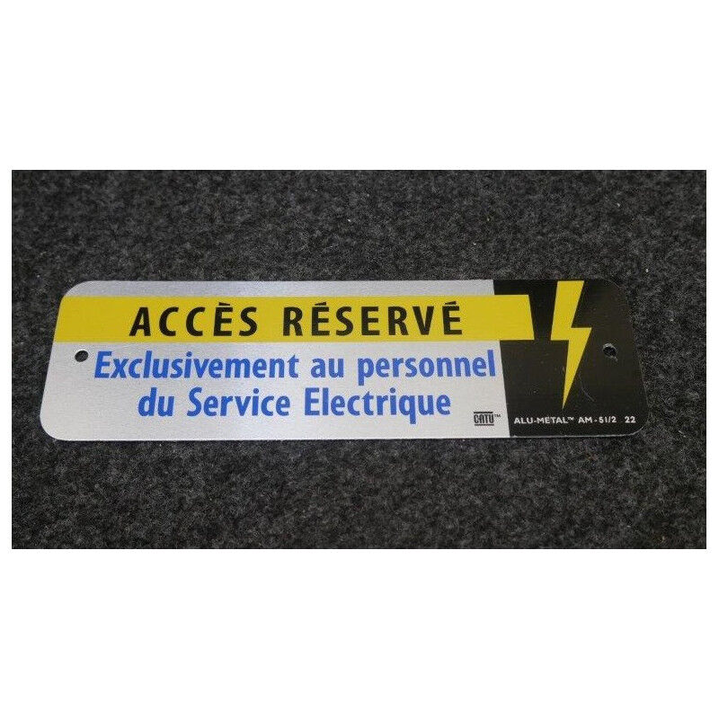 Plaque aluminium 200x60mm siglée "ACCES RESERVE" (à l'unité) CATU