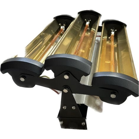 Chauffage infrarouge 4500W court noir 450x300x170mm 230-400V reflecteur ...