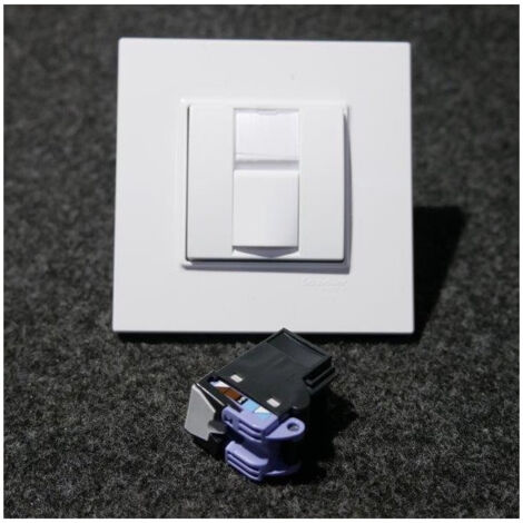 Prise reseau Rj45 CAT6 UTP blanche encastré complet avec support et ...