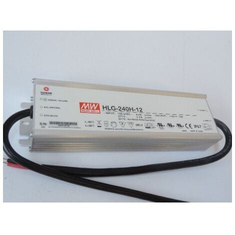 Driver LED 230V AC / 12V DC puissance 240W max pour LED blanc ou RGB ...