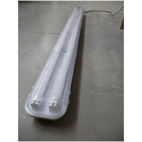 Reglette étanche LED 2x25W polycarbonate 1560x108mm grise équipée de 2 ...