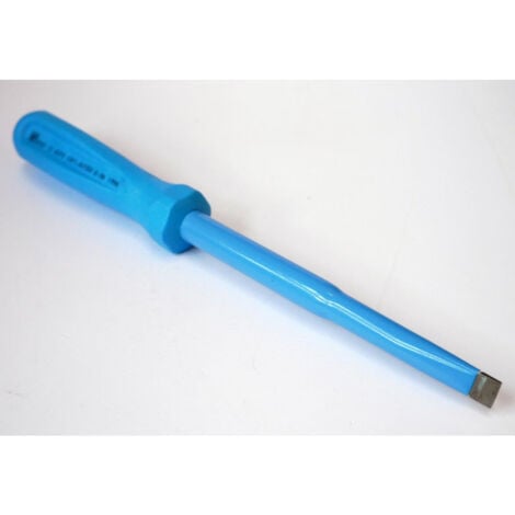 Tournevis plat 10x1.6x150mm isolé 1000V lame acier chromé manche bleu ATEX II pour vis tête ...