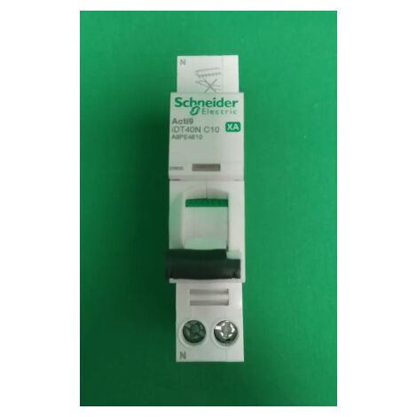 Disjoncteur 10A 1P+N courbe C 6-10kA modulaire bornes auto-vis Acti9 IDT40N XA