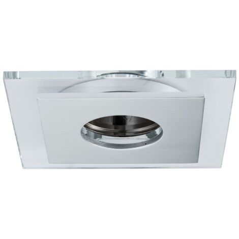 Spot encastré carré gris alu brossé et verre 120x120mm pour lampe max ...