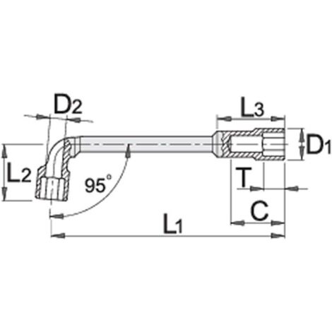 Clé à pipe 12 pans 22mm acier chromé non-isolée GS141-22