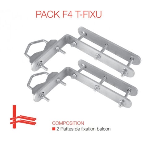 Pack de fixation pour antenne parabole sur balcon acier galvanisé PACK ...
