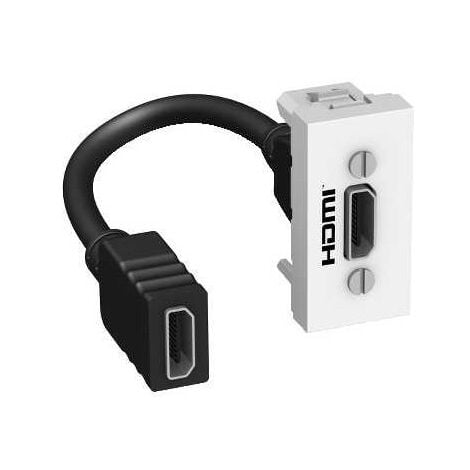 Prise HDMI preconnectorisee 1 module blanc polaire mécanisme 22x45mm ...