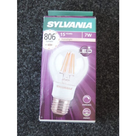 Ampoule LED 7W retro ronde A60 2700K 806lm culot E27 230V non-dimmable Toledo Retro Sylvania