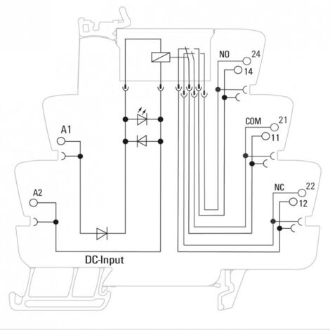 Interface relais 24V DC 8A 250Vac 2 inverseurs raccord à vis LED verte ...