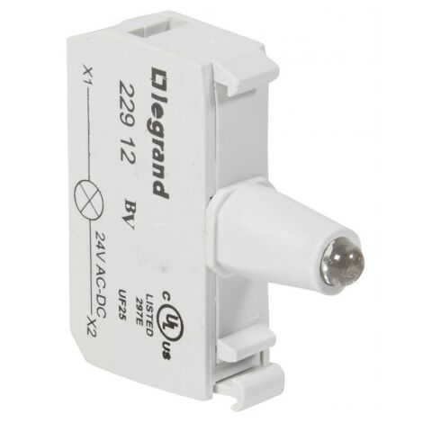 Bloc tête lumineuse led 24V vert vis acs LEGRAND 022912