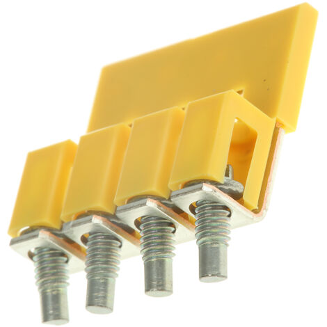 Connexion transversale 4 poles 32A à visser jaune 19.3mm pour borne ...