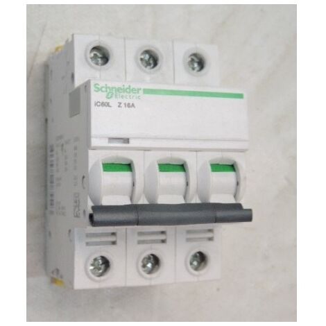 Disjoncteur 16A 3P courbe Z 15kA IC60L ACTI9 SCHNEIDER ELECTRIC A9F92316