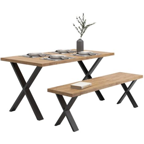 Juego de 2 patas de mesa Maribo en forma de X de acero 72 x 55 x 6 cm ...