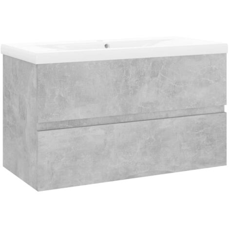 Mueble lavabo con lavabo integrado 80 x 38,5 x 45 cm aglomerado gris hormigón 020006490