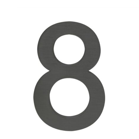Placa con el número de casa "8" arial antracita 3D 20cm acero fino ...