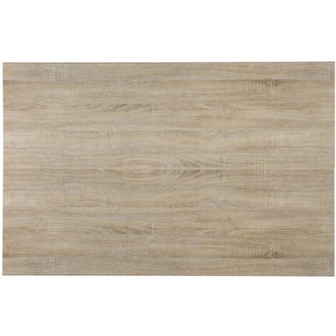 Mesa de comedor de roble con 6 sillas tapizadas en cuero sintético gris ...