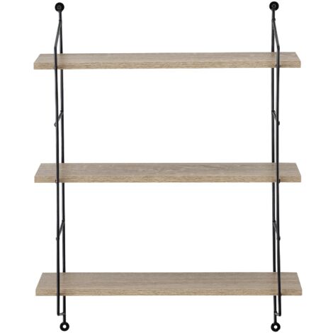 Estante de pared con 3 estantes con estructura de acero con aspecto de ...