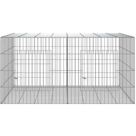 Jaula para conejos 2 paneles 110 x 79 x 54 cm Hierro galvanizado Plata 020041685