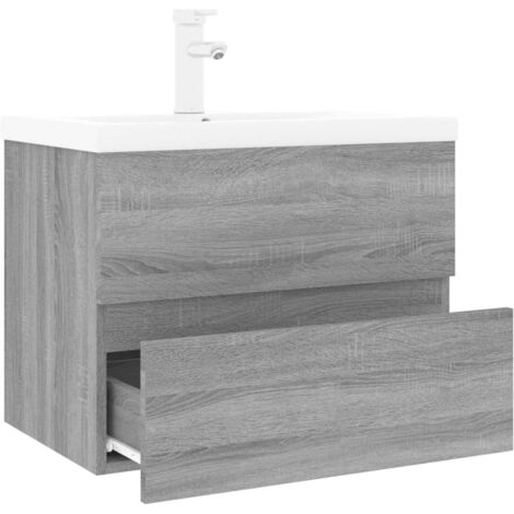 Mueble bajo lavabo con lavabo integrado 60 x 38,5 x 45 cm madera contrachapada gris sonoma 020006885