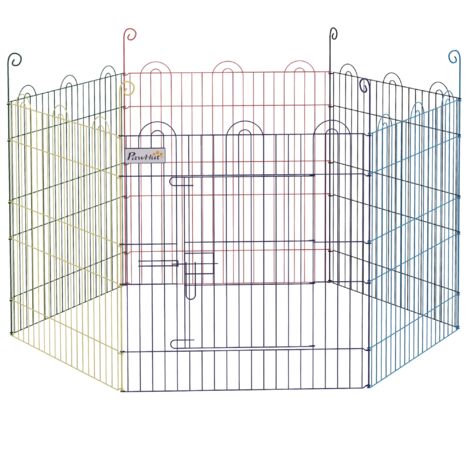 PawHut Dog Playpen, Puppy Pen, Metal Rabbit Run, Pet Crate Fence w ...