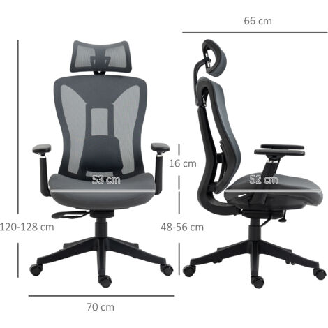 Vinsetto Mesh Office Chair for Home with Lumbar Support, Sliding Seat ...