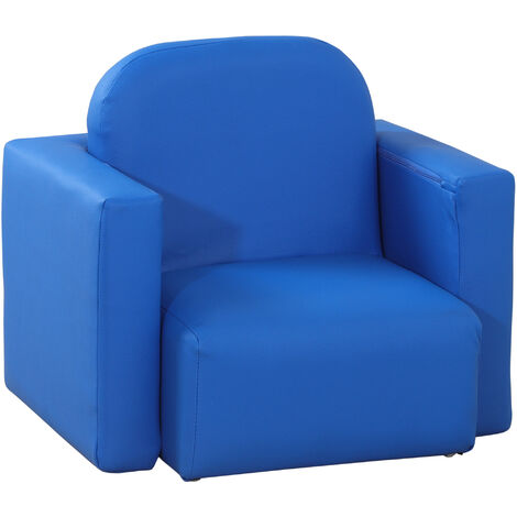 HOMCOM Kids Mini Sofa Armchair Seat 2 In 1 Table Chair Set for 3 years Blue