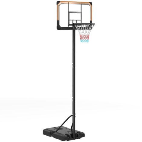 SPORTNOW Basketball Backboard Hoop Net Set System w/ Wheels, 182-213cm ...