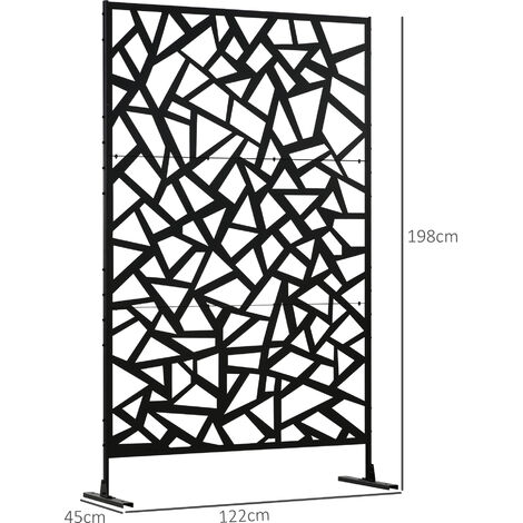 Outsunny Metal Garden Partition Screen Decorative Outdoor Divider w/Screws