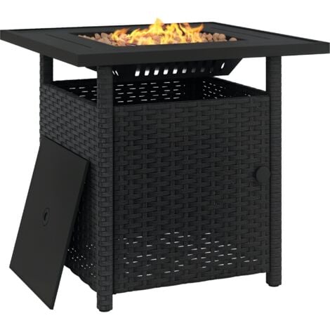 Outsunny 50,000 BTU Rattan Fire Pits for Garden, Propane Fire Pit Table ...