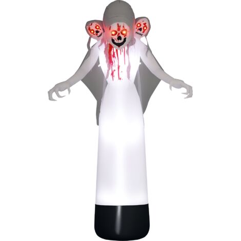 Outsunny 8.9FT Tall Halloween Inflatable Three-Head Witch Ghost Decoration