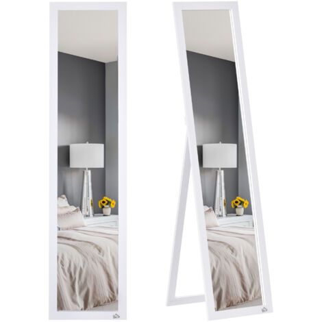 HOMCOM Full Length Mirror, Floor Standing or Wall-Mounted Long Mirror ...