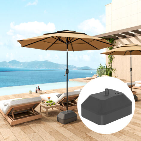 Outsunny Fillable Parasol Base, Sun Umbrella Base for Deck Poolside, Black