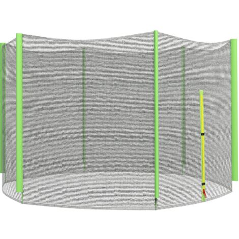 SPORTNOW 10ft Trampoline Net Replacement Safety Net with Zipped Door, Green