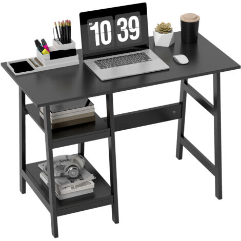 HOMCOM Computer Writing Desk w/ Shelf PC Workstation for Home Office Black
