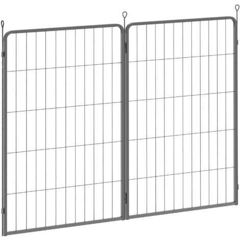 PawHut 2 Piece Expansion Pack Dog Pen for Large Dogs, 100cm Tall, Black