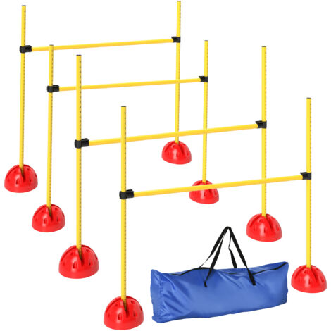 PawHut 4-Piece Dog Agility Equipment with 4 Hurdle bars, for Training