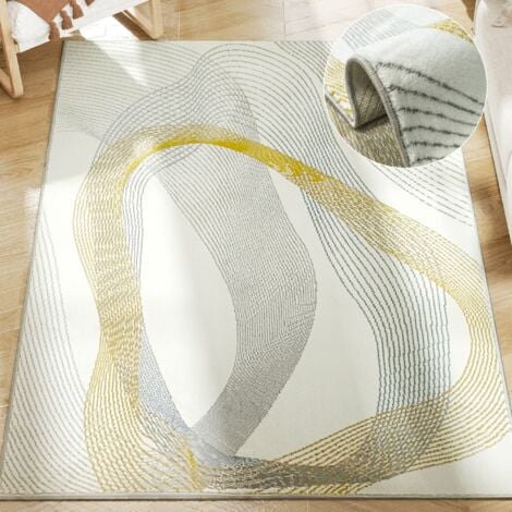 HOMCOM Machine Washable Rug, Allergy-Friendly Floor Carpet, Cream White