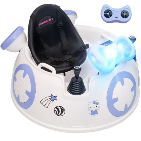 AIYAPLAY Hello Kitty Kids Ride on Bumper Car with Remote Control, White