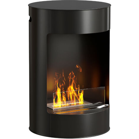 "HOMCOM 22"" Bioethanol Fireplace Stove, Ethanol Fire Burner, Black"