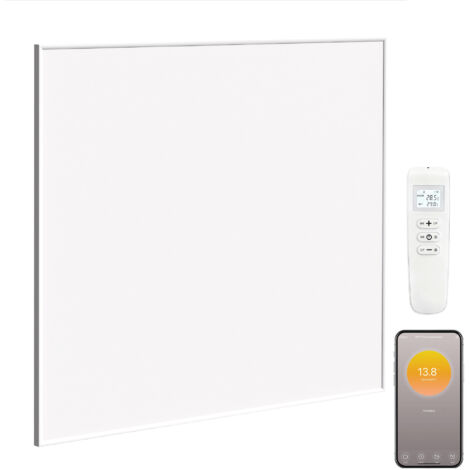 HOMCOM 400W Smart Electric Heater, Wall Far Infrared Panel Radiator, White
