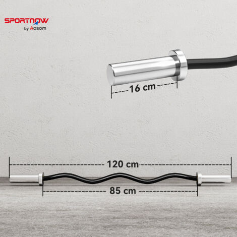 "SPORTNOW 4ft Olympic EZ Curl Bar, Barbell Bar for 2"" Weight Plates"