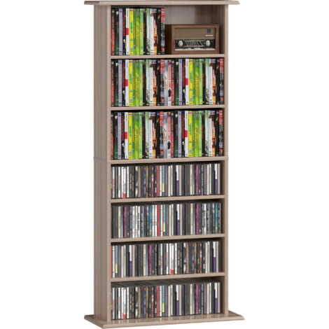 HOMCOM CD Storage Unit DVD Tower Blu-ray Storage Shelf for Living Room